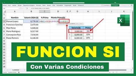 Ejemplo De La FunciÓn Si Con 3 Condiciones Si Anidado Youtube