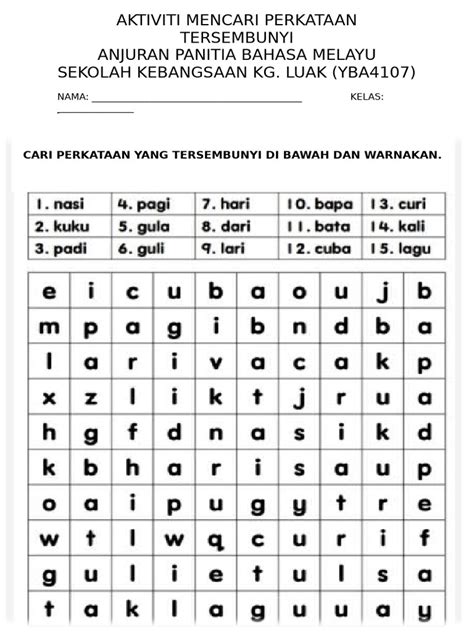 Cari Perkataan Tersembunyi Pdf