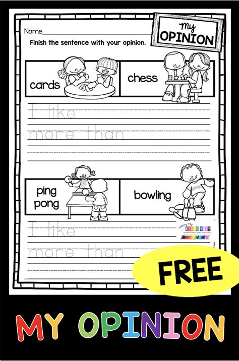 Kindergarten Opinion My Opinion Writing Templates And Ideas