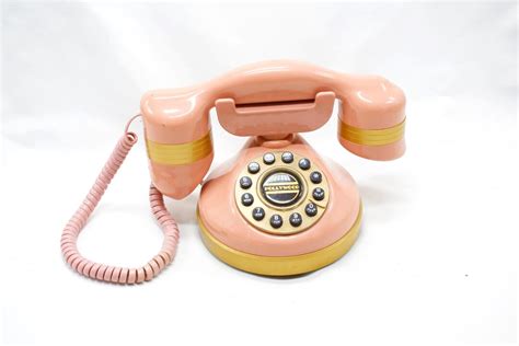 Vintage Dusty Pink And Gold Princess Telephone Columbia Tel Com Push