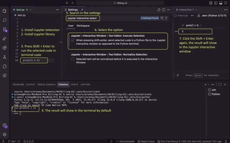 Run Python With An Interactive Window In Visual Studio Code Cursor