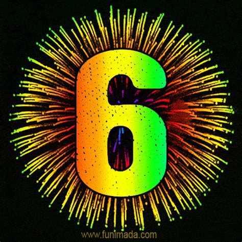 Stylish Animated Number 6 S Perfect For 6th Birthdays And Anniversaries