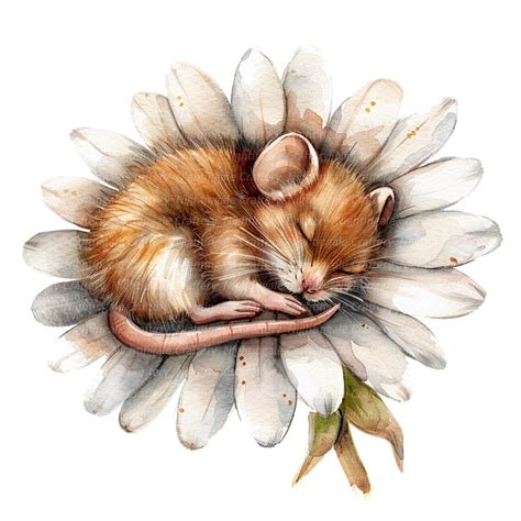 10 Sleeping Mouse Clipart Mouse Nursery Printable Watercolor Clipart High Quality Pngs