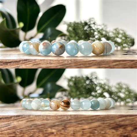 Natural Caribbean Calcite Bracelet Crystal Healing Gemstone Emotional