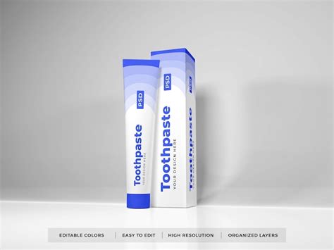 Premium Psd Toothpaste Packaging 3d Mockup