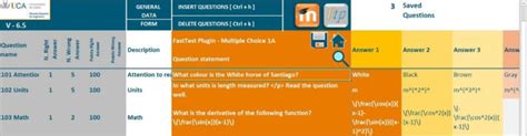 question database screen which is similar to all the types of