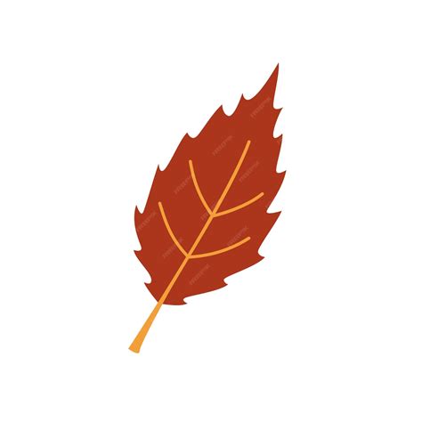 Premium Vector Vector Autumn Leaf Red Leaf Isolated On White Cute Fall Element