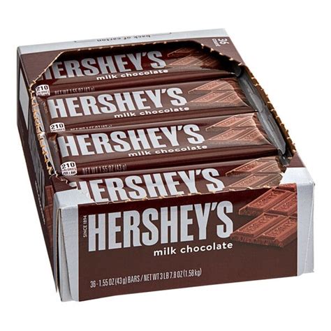 Hersheys Milk Chocolate Bar 1 55 Oz 36 Pack