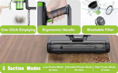 Daski Cordless Vacuum Cleaner 23kpa Powerful Suction For