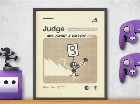 Smash Bros Moveset Series Mr Game And Watch Judge No26 Etsy