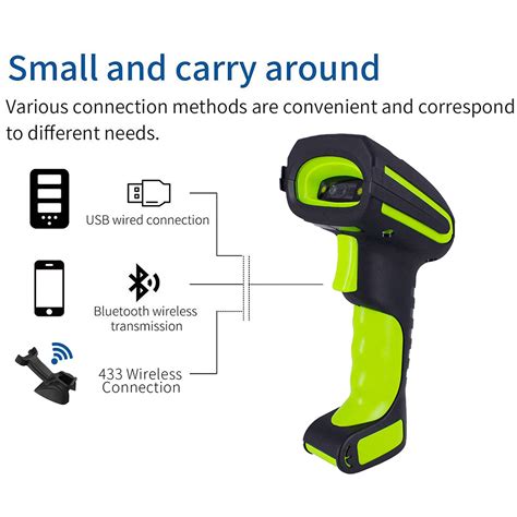 Symcode Wireless 2d Bluetooth Barcode Scanner With Stand 433 Wireless 2625 Feet Transmission
