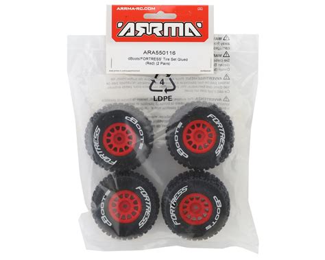 Arrma Mojave Grom Dboots Fortress Pre Mounted Off Road Tires Red 4