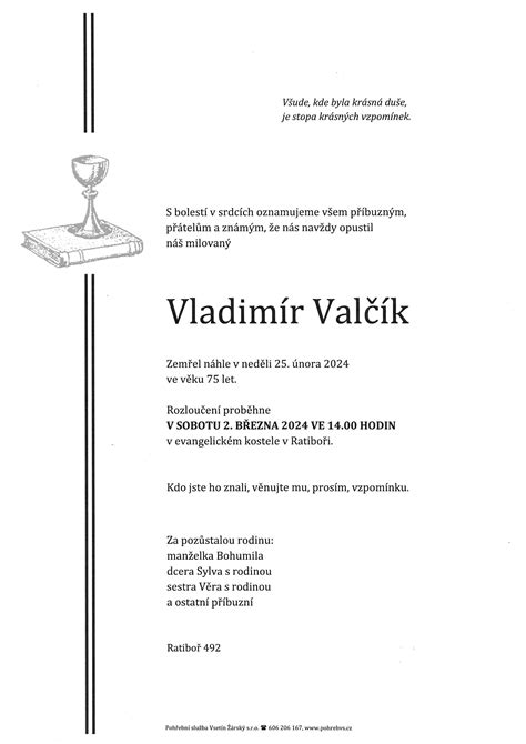 Pan Vladimír Valčík Smutecnioznamenieu