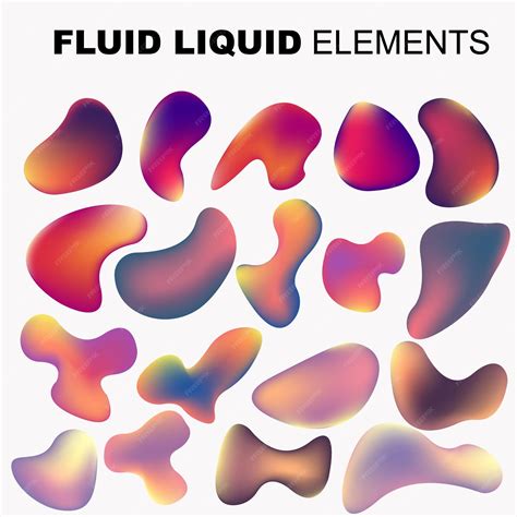Premium Vector Fluid Shape Vector Set Gradient Liquid With Neon