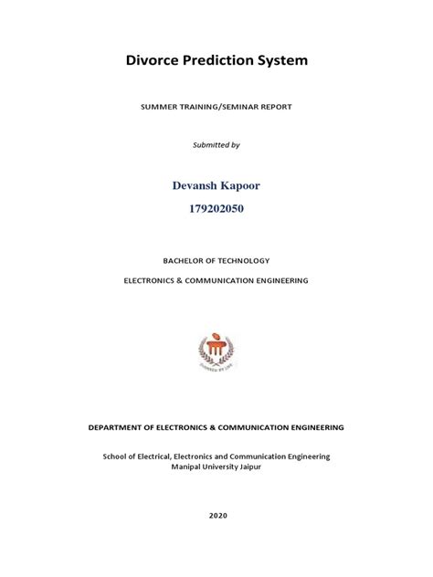 Divorce Prediction System Devansh Kapoor 179202050 Pdf Principal Component Analysis Cross