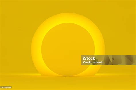 노란색 연단과 최소한의 추상적 배경 3d 렌더링 기하학적 모양 현대 웹 사이트에서 상을위한 무대 0명에 대한 스톡 사진 및 기타