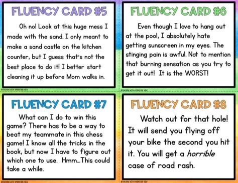 Fluency Task Cards Expression And Punctuation Oral Fluency Reading