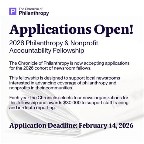 The Chronicle Applications Now Open 2026 Philanthropy And Nonprofit