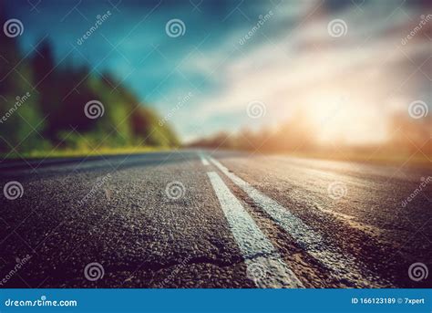 Summer Road Background Stock Image Image Of Direction 166123189