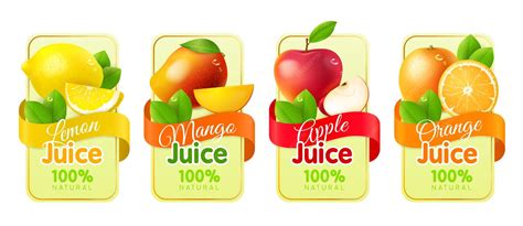 Premium Vector Realistic Fruit Labels Packaging Stickers With Fresh