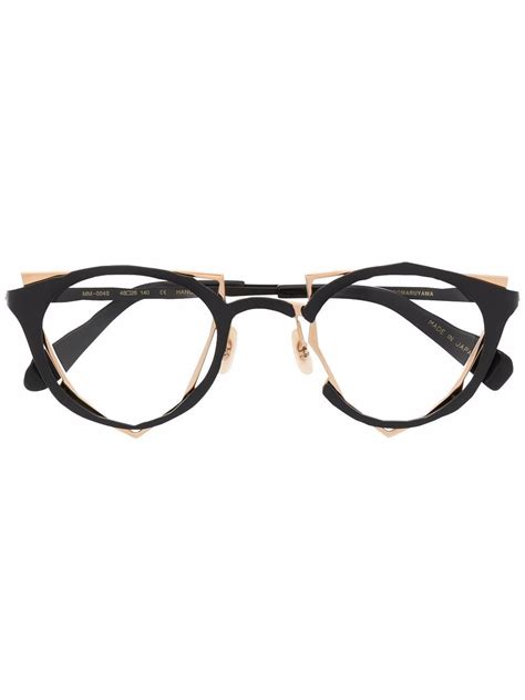 Masahiromaruyama Mm 0045 Geometric Layered Glasses Black Editorialist