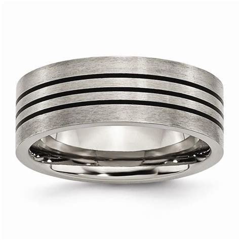 New Chisel Titanium Enameled Flat 8mm Satin And Polished Band Tb348 10