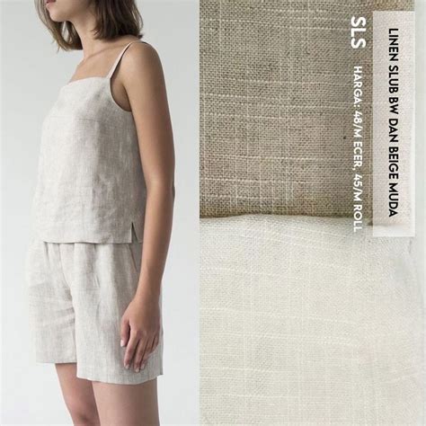 Jual Linen Slub Bw Dan Beige Muda Shopee Indonesia