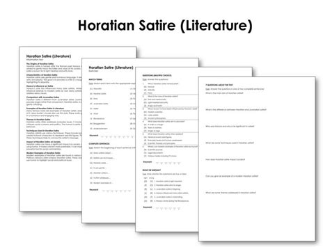 Horatian Satire Literature Made By Teachers
