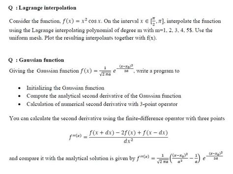 Solved Q Lagrange Interpolation Consider The Function