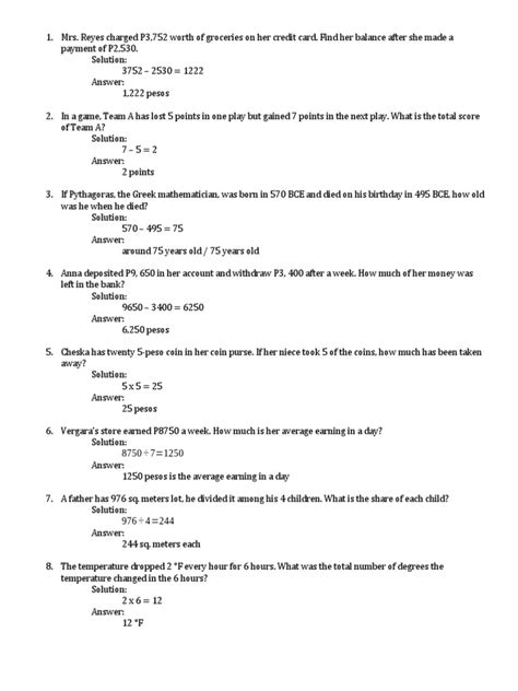 Amazing Race Math Questions Pdf Money Banking