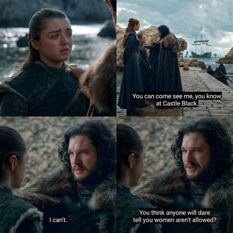 Game Of Thrones Jon Snow And Arya Stark Jon Snow Season 8 Eastwatch