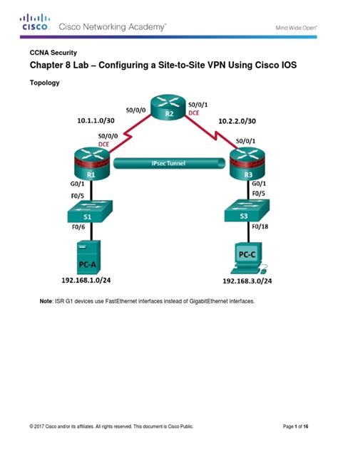 8 4 1 3 lab configure site to site vpn using cli pdf virtual