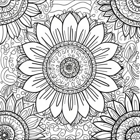 Mandala Sunflower Coloring Page
