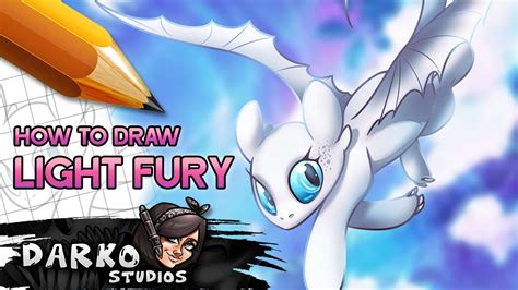 How To Draw Light Fury From How To Train Your Dragon Drawing Dragons