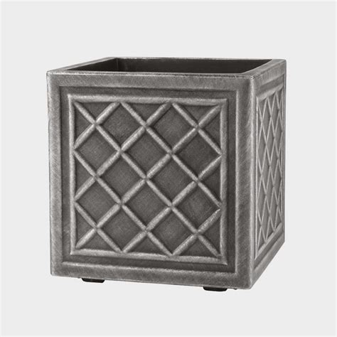 38cm Square Lead Effect Planter Pewter Groves Nurseries And Garden Centre