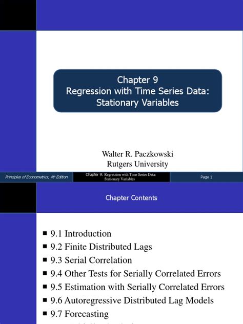 Ch 09 Pdf Autocorrelation Econometrics