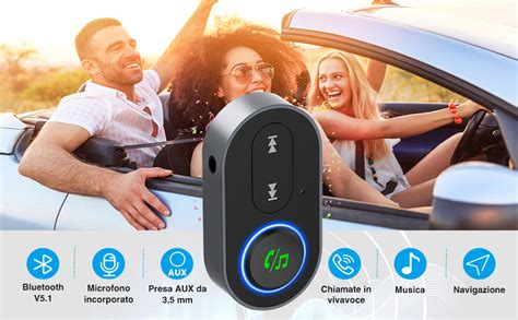 Ricevitore Bluetooth Auto Aux Adattatore Jack 3 5 Mm Cancellazione