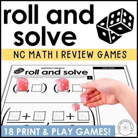 Nc Math 1 Eoc Review Games Roll And Solve Games Math Test Prep Activities