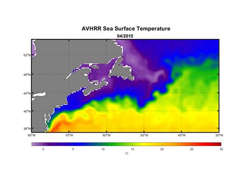 Monthly Gulf Stream Temperature Maps Earth And Space Research
