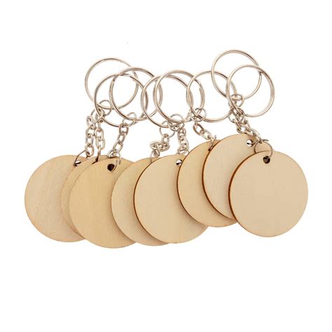 Wooden Keyrings 8 Pack Hobbycraft