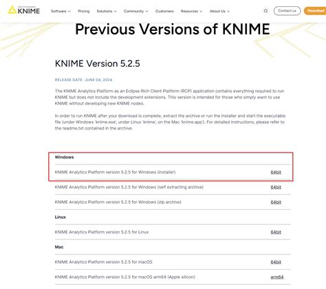 Assistance Needed For Installing A Previous Version Of KNIME KNIME Analytics Platform KNIME