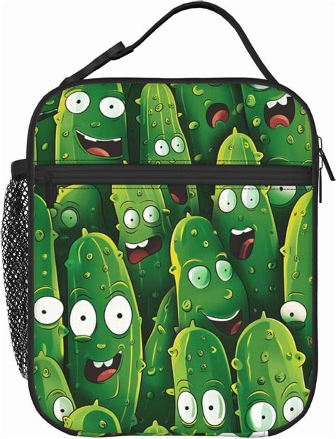 Funny Cartoon Cucumber Lunch Box Insulated Lunch Bags For Women Men