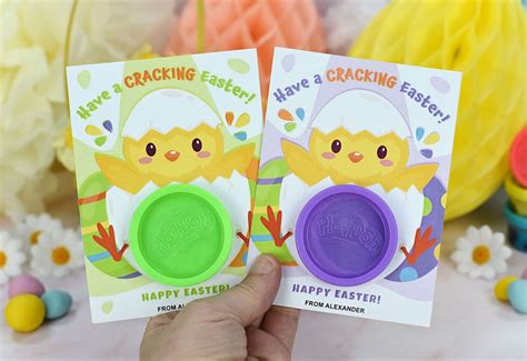 Printable Easter Play Doh Holder Rectangle Cracking Easter