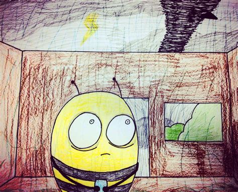 Billy The Bumblebee In A Tree House Texting During A Thunderstorm By