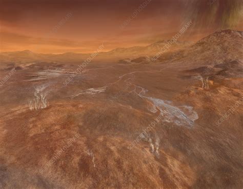Surface Of Titan Cassini Artwork Stock Image C0122519 Science