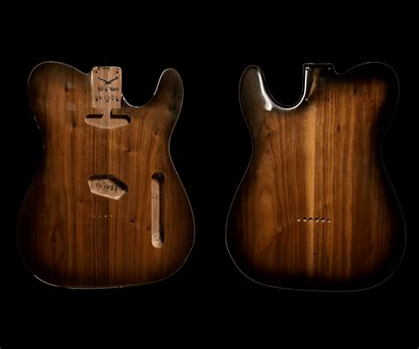 Walnut Telecaster Style Body Sunburst Nitro Finish White Stork