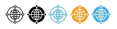 Worldwide Web Network Icon For Global Communication And Navigation