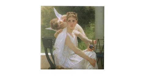 Carreau Travail Interrompu Par Bouguereau Angel Portrait Zazzleca