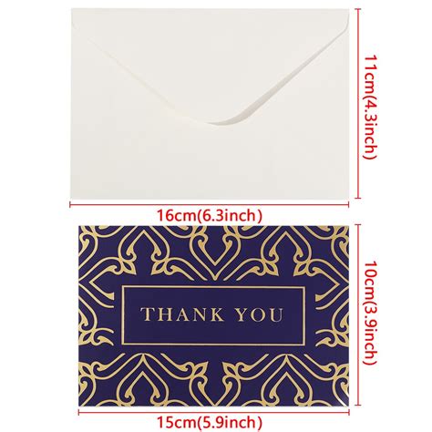 5pcs Gold Embossed Thank You Cards Blank Note Card Vicedeal