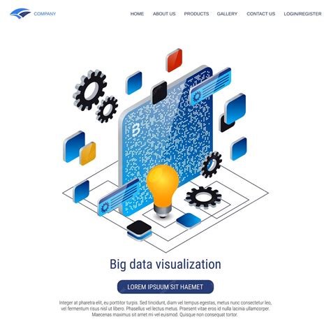 Premium Vector Big Data Visualization 3d Vector Concept Illustration